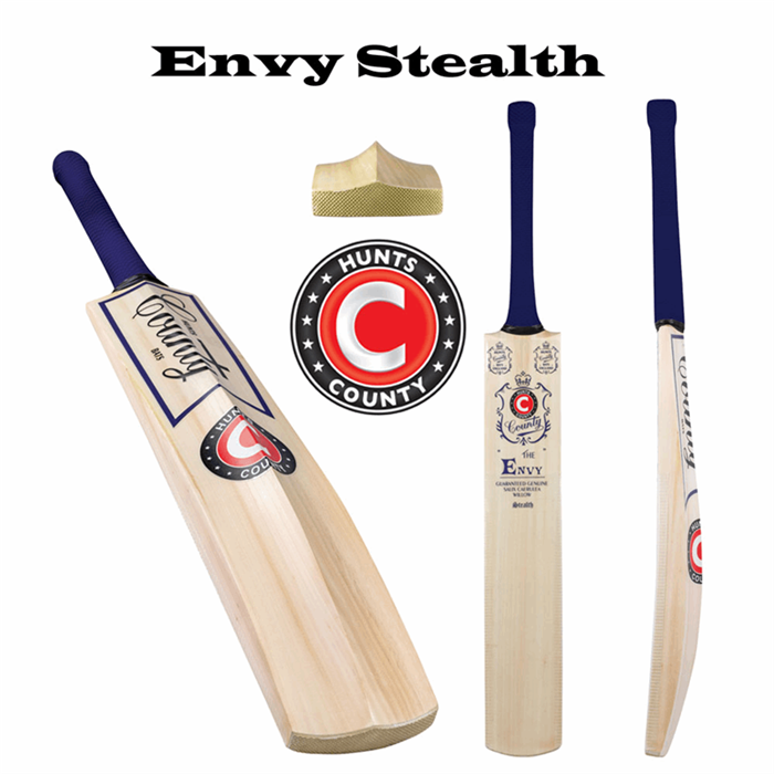 Hunts County 2026 Envy Stealth Cricket Bat Fitted Free Antiscuff - VSports